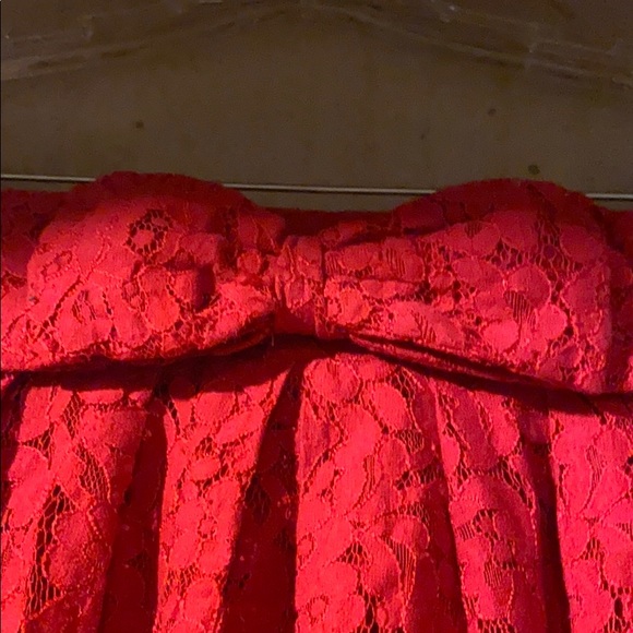 Alya | Skirts | Alya Red Lace Skirt With Bow Detail | Poshmark